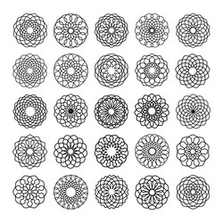 Artistic round decorative shape set Royalty Free Vector