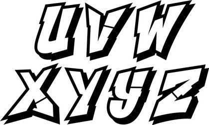 Graffiti font part 2 Royalty Free Vector Image