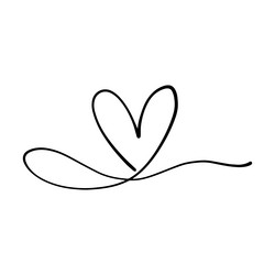 Hand drawn heart symbol divider border frame icon Vector Image