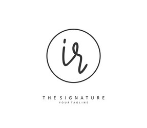 Ir initial letter handwriting and signature logo Vector Image