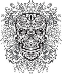 Abstract skull lace ornament Royalty Free Vector Image