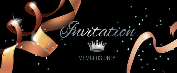 Invitation members only banner design with shining