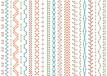 Sewing machine stitches with titles Royalty Free Vector