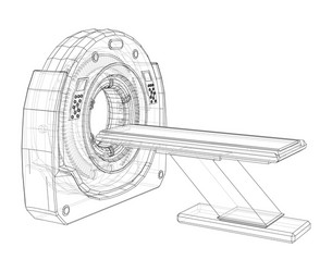 Magnetic resonance imaging device realistic mri Vector Image