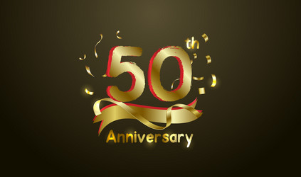 Anniversary celebration background with 50th Vector Image