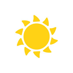 Cartoon yellow sun shining light rays to heat Vector Image