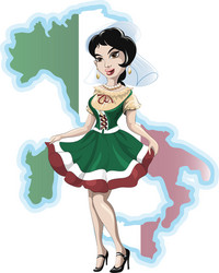 Girl in italy country national clothes wearing Vector Image