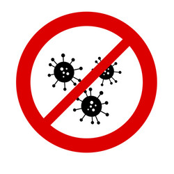 No germ icon prohibited sign viruses Royalty Free Vector