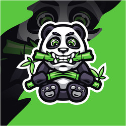 Panda gunner esport mascot logo design Royalty Free Vector