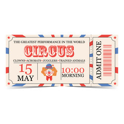 Circus entrance ticket template design Royalty Free Vector
