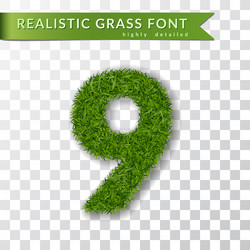 Number nine green gradient eco logo Royalty Free Vector
