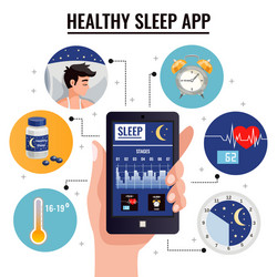 Cartoon rules of healthy sleep infographics Vector Image
