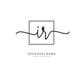 Ir initial letter handwriting and signature logo Vector Image