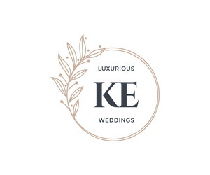 Ke initials letter wedding monogram logos Vector Image