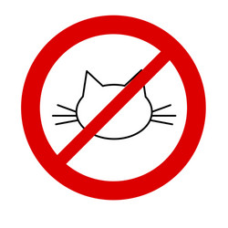 No cat icon prohibited sign animal Royalty Free Vector Image