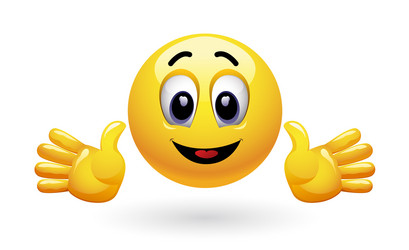 Smiley giving his hand for handshake Royalty Free Vector