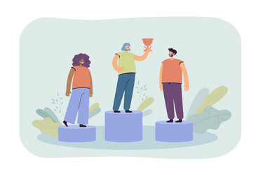 Woman in glasses getting first place Royalty Free Vector