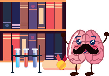 Brain cartoon education Royalty Free Vector Image