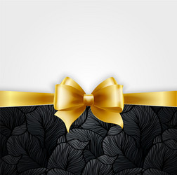 Invitation card with gold holiday ribbon Vector Image