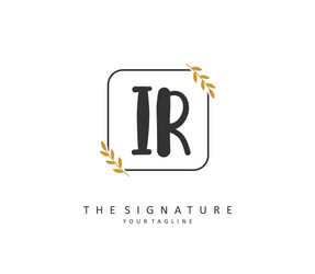 Ir initial letter handwriting and signature logo Vector Image