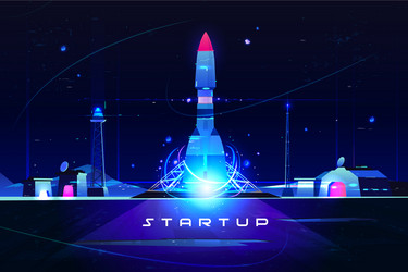 3d rocket space ship launch background realistic Vector Image