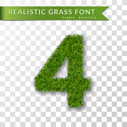 Grass number four green 3d isolated Royalty Free Vector