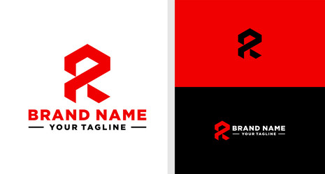 Letter r logo monogram geometric futuristic editab