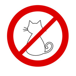 No cat icon prohibited sign animal Royalty Free Vector Image