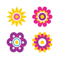 Retro spring flowers Royalty Free Vector Image