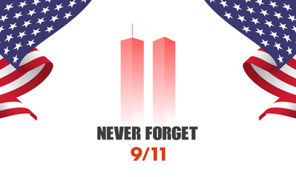 9 11 usa never forget september 2001 greeting Vector Image
