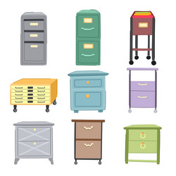 Folder file cabinet cartoon Royalty Free Vector Image