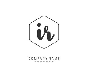 Ir initial letter handwriting and signature logo Vector Image