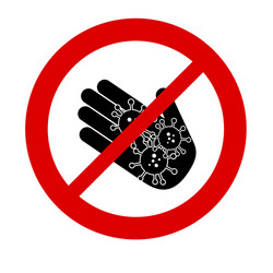 No germ icon prohibited sign viruses Royalty Free Vector