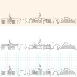 Cambridge City Skyline Outline Royalty Free Vector Image