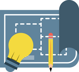 Construction architectural project plan cartoon Vector Image