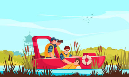 River rafting cartoon Royalty Free Vector Image