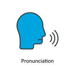 Pronunciation outline icons simple stock Vector Image