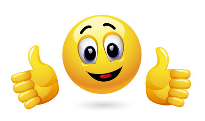 Happy Face Thumbs Up Icon