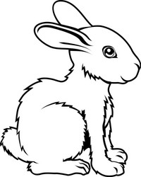 Outline rabbit on white Royalty Free Vector Image