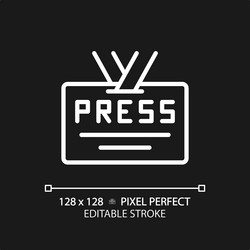 2d customizable thin linear blue press id card Vector Image