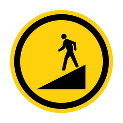 Beware slope symbol sign isolate on white Vector Image