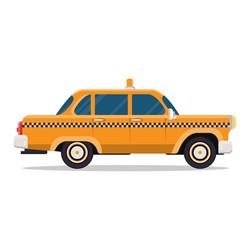 Taxi in yellow color on white background Vector Image