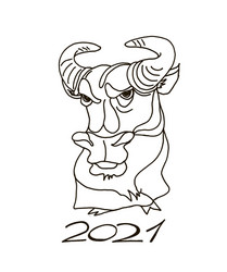 Hand drawn a ox symbol 2021 Royalty Free Vector Image