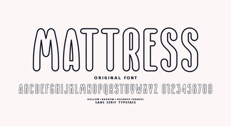 Narrow bold font with thin tall letters Royalty Free Vector