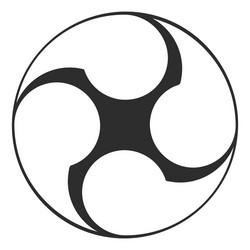 Icon with japanese symbol tomoe Royalty Free Vector Image