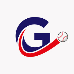 Baseball logo on letter g template Royalty Free Vector Image