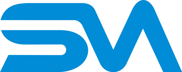 Letter sm linked geometric logo Royalty Free Vector Image