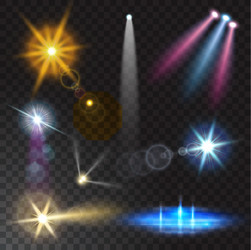 Realistic beam light on transparent background Vector Image