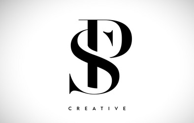 Sp artistic letter logo design with serif font Vector Image