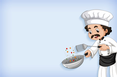 Chef Cooking In Kitchen Clipart Borders